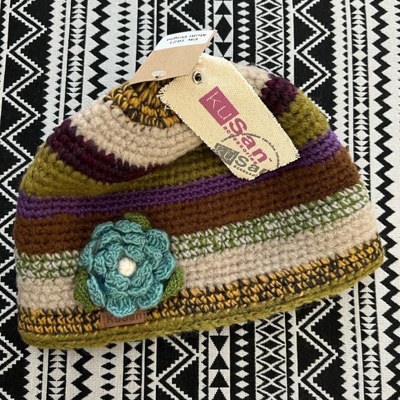 Kusan | Accessories | Kusan Wool Crochet Beanie 88 Wool Nepal Genuine ...